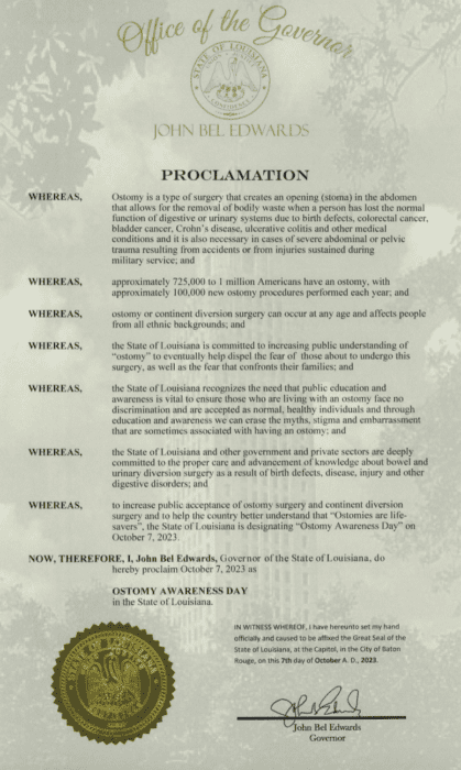 State Proclamation - United Ostomy Associations of America